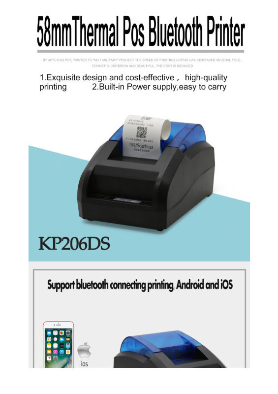 China 58mm pos Bluetooth Printer 2inch Thermal Receipt Pos Printer on ...