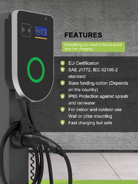 China Auto Wall box Piles wallbox mounted LCD Display LED indicator EV ...
