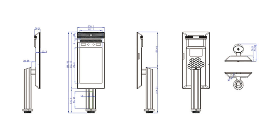 China 8-inch Flat Panel Face Recognition Terminal (08HCO) Temperature ...
