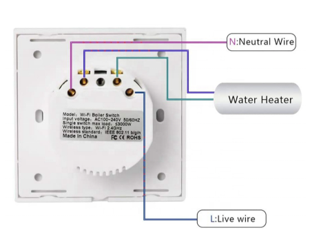 China AC220V Smart Wall Wifi Touch Boiler Switch 3500W EU UK Standard ...