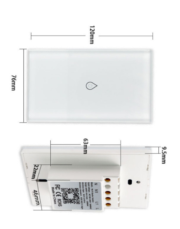 China AC220V Wall Wifi Touch Boiler Smart Switch 3500W US Standard 120 ...