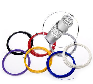 China Badminton 0.70mm racquet string 200m white orange black color ...