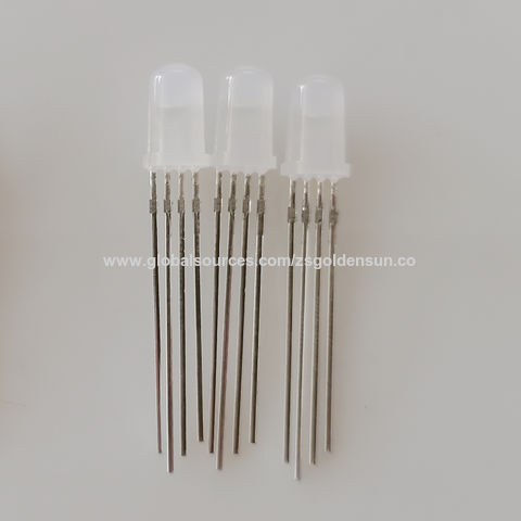China F5 4Pins RGB LED Indicator Lamp ø5mm Dip Type LEDs with Frosted ...