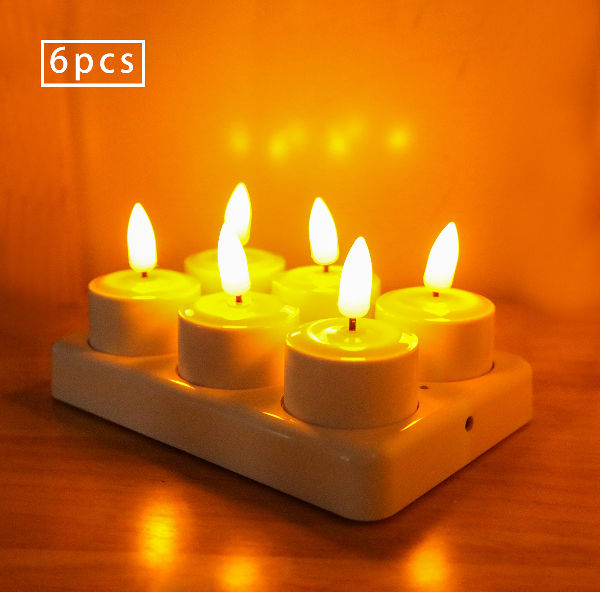 China With certificate 6pcs/box chargeable led candle light electric ...