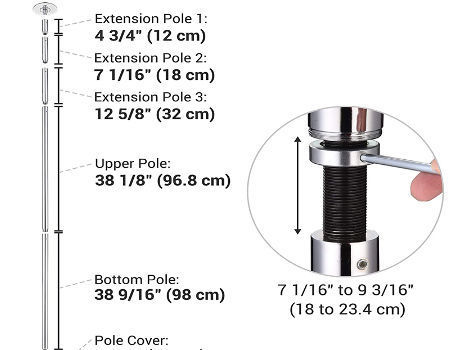 China Compact Size Stripper Pole Spinning and Static Dance Pole ...