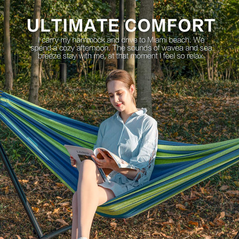 China Double Hammock Outdoor Garden Steel Swing Hammock with Free ...