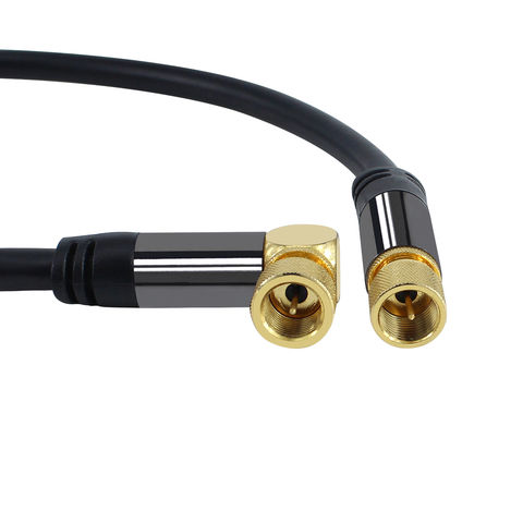 China Satellite Cable 2m, F-plug 90° right angle, Coaxial Cable 105dB 4 ...