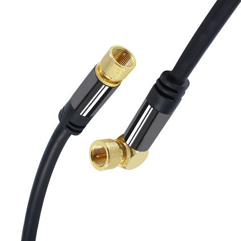 China Satellite Cable 2m, F-plug 90° right angle, Coaxial Cable 105dB 4 ...