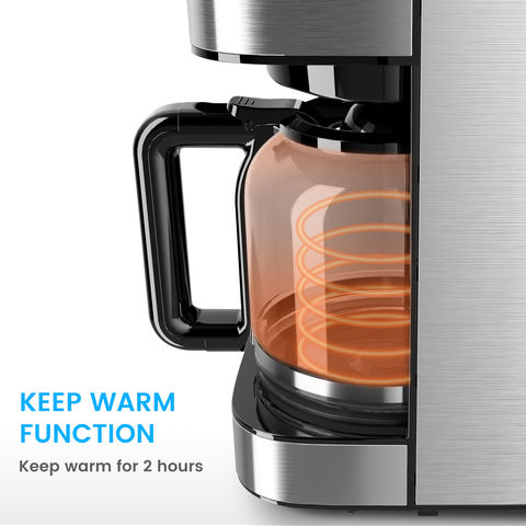 China 24-hour programmable timer Stainless Steel Coffee Maker LED ...