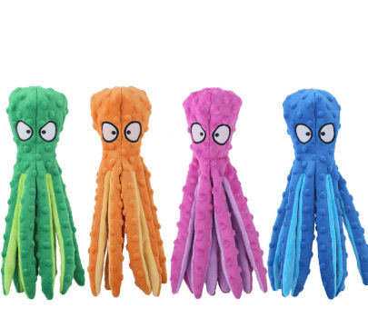 Plush Squid Dog Toy Soft Plush Toy Pet Crab Chew Puppy Press Sound ...