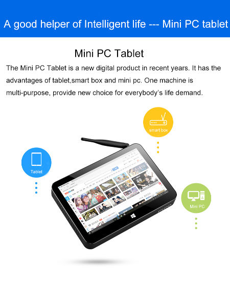 China Mini PC 8 Inch 1280*800 IPS 3GB/64GB Win 10 OS Rectangle Flat ...