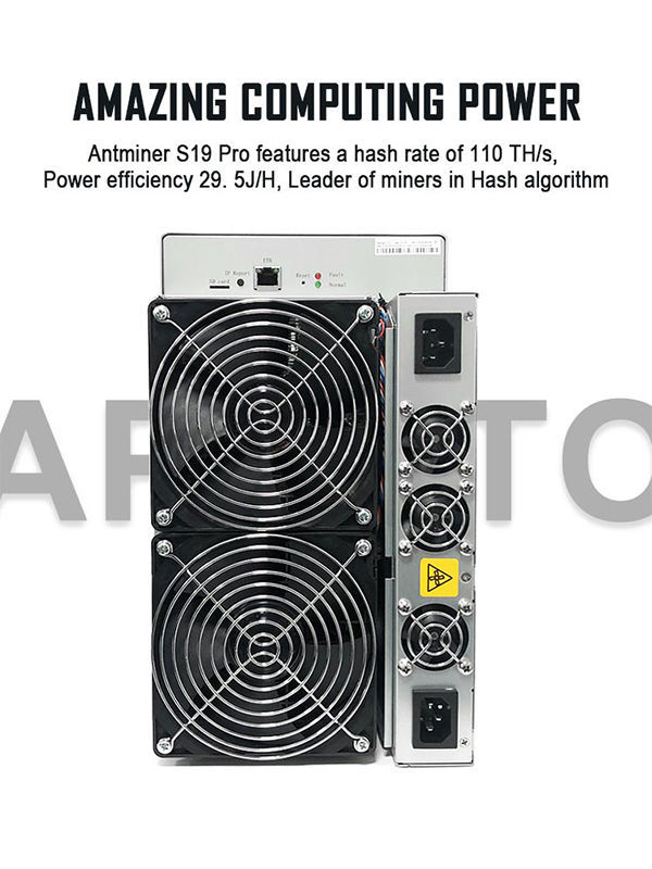 China Highest Hashrate 110Th/s Antminer S19 Pro Asic Miner Bitmain S19Pro 110T delivery from HK ...