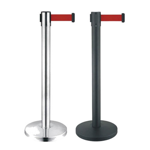 China Metal retractable queue barrier stand with A4 display sign holder ...