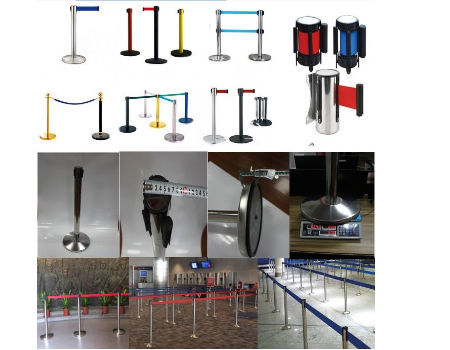 Metal retractable queue barrier stand with A4 display sign holder stand ...