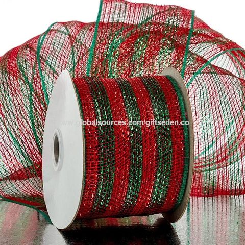 China Fashionable Metallic Stripes 6'' Deco Mesh Ribbons on Global ...