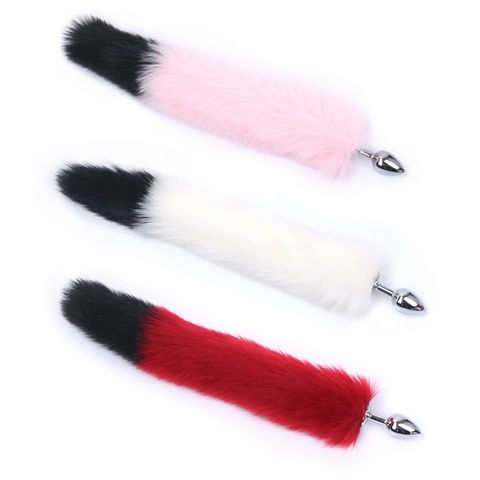 China Fox Tail Anal Butt Plug Cosplay ButPlug Ass-Plug Metal Sextoys ...