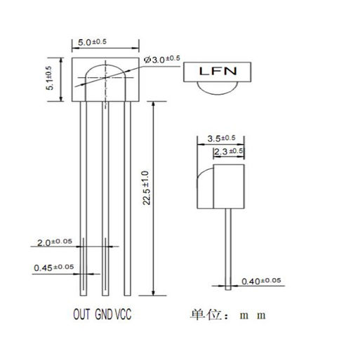 China 940NM infrared LEDs, 3 pin through-hole IR receiver diode on ...