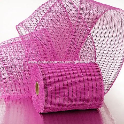 China Fashion Metallic Thread 6'' Deco Mesh Ribbons for Christmas ...