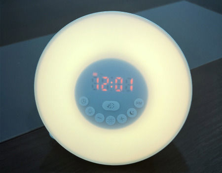 LED mood lights with wake up light and clock, snooze, FM radio function ...