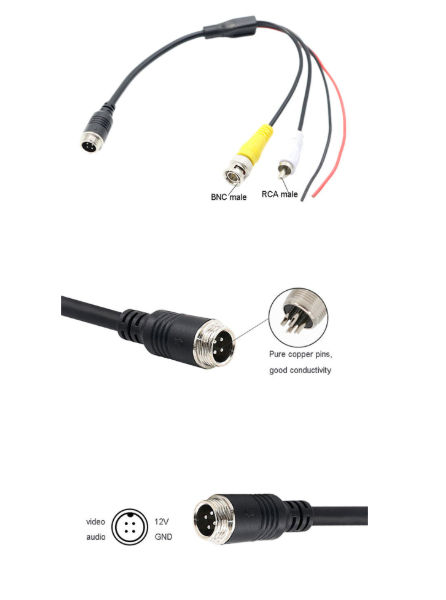 China Waterproof aviation to BNC RCA connector 4 pin aviation rca ...