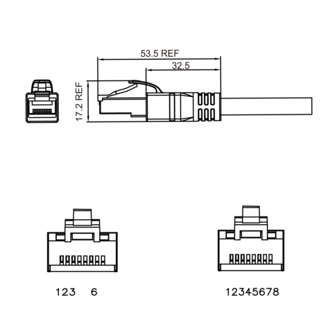 China Marvtech RJ45 4/8 pin shield EtherNet/IP ProfiNet pre-moulding ...