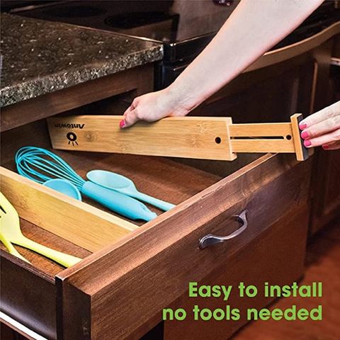 China Bamboo Drawer Dividers Drawer Separators Splitter 17-22 inches ...