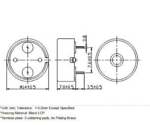 China 14*7mm 4500Hz AC Black Sound Electromagnetic Passive Magnetic 12V ...