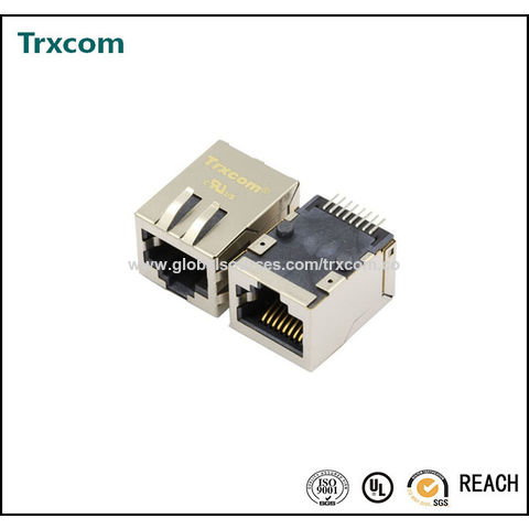 China 1000M Tab Up SMT RJ45 Jack, Low Profile Surface Mount Jack with ...