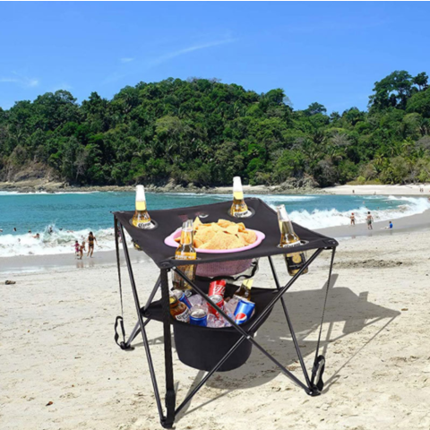 China Outdoor folding table camping table with ice bucket and backpack ...