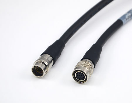 China Flexible Analog video cable 12pin Female plug HR10A-10P-12S on ...