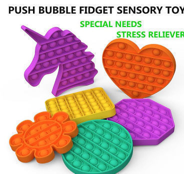 China Pop it Fidget Toy,Rainbow Square Hard Shell Pop It Bubble Fidget ...