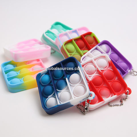 China Pop it Fidget Toy,Rainbow Square Hard Shell Pop It Bubble Fidget ...
