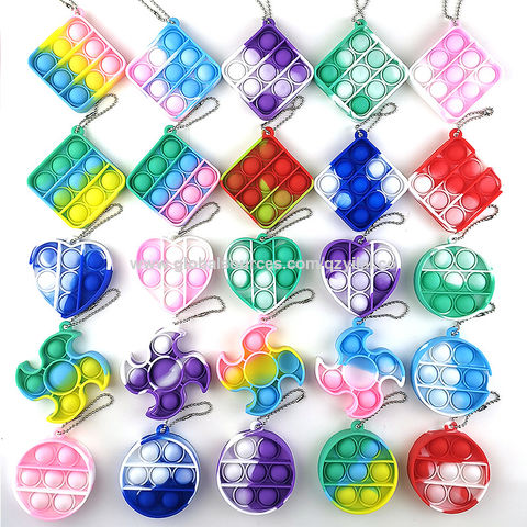 China Pop it Fidget Toy,Rainbow Square Hard Shell Pop It Bubble Fidget ...