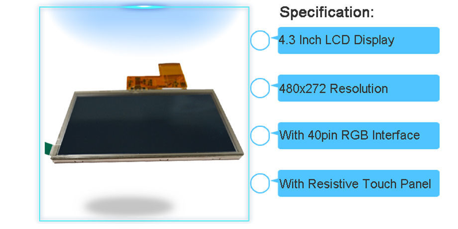 China 4.3 Inch Lcd Screen, 4.3 Touchscreen, Lcd Display 480X272 on ...