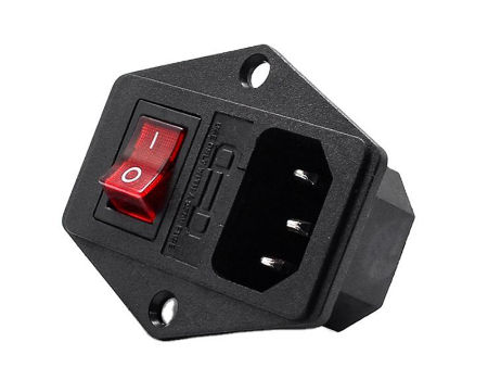 China AC Power Socket AC-04 Red Rocker Switch Fuse Switch Connector ...