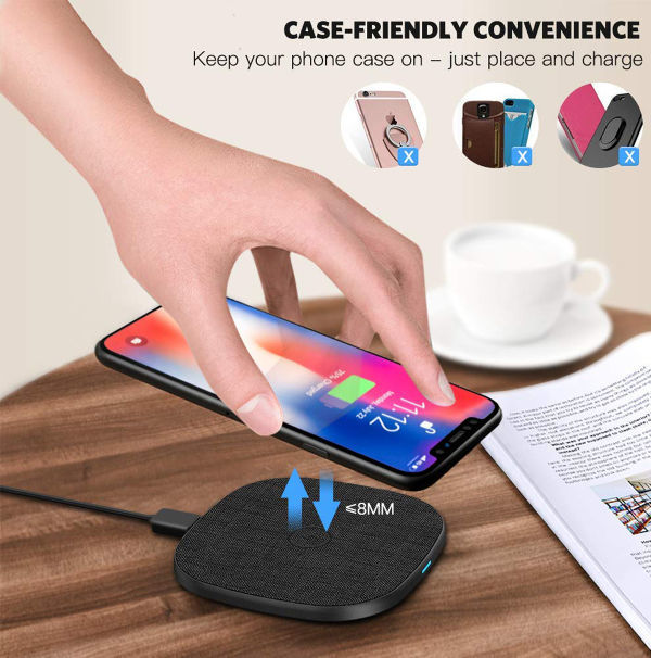 China PU Leather and Zinc Alloy Bottom 15W Wireless Charger Support QC3 ...