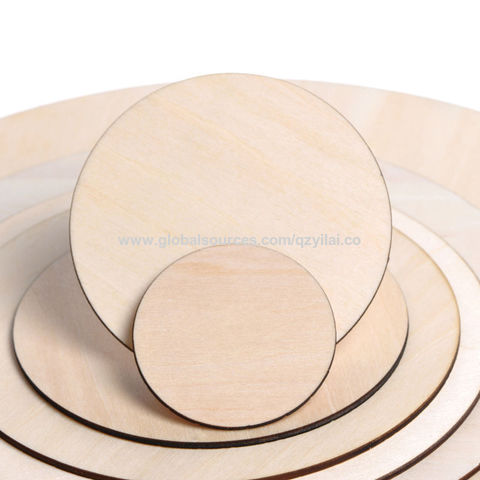 China Unfinished Natural Round Blank Wood Discs Circle Wood Cutouts for ...