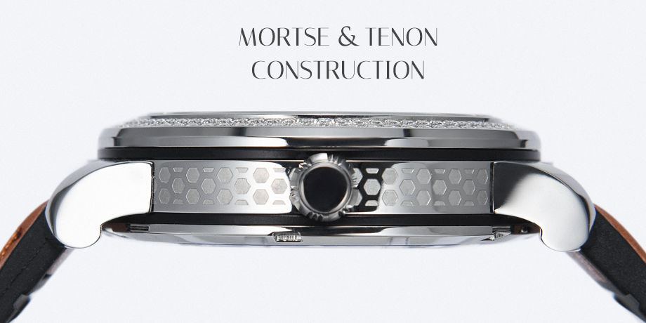 SWITICK 43mm Gent's Stainless Steel Mechanical Watch with leather strap ...