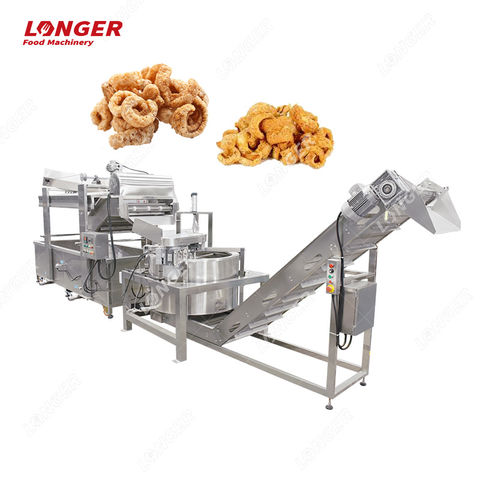 China 300KG/H Stainless Steel Continuous Pork Rinds Frying Seasoning ...
