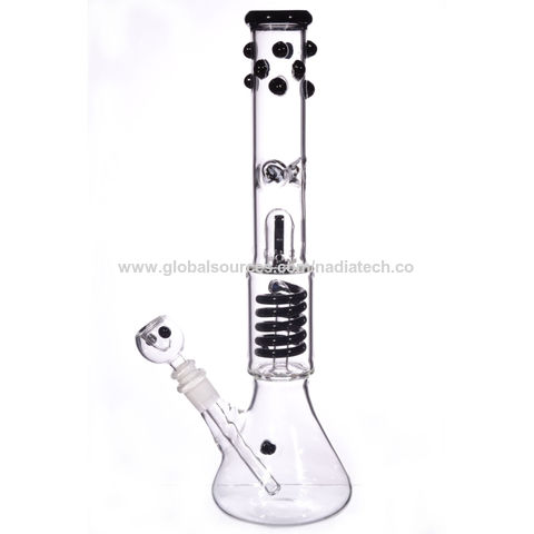 China 14" Marble accents spring recycler glass beaker bong on Global ...