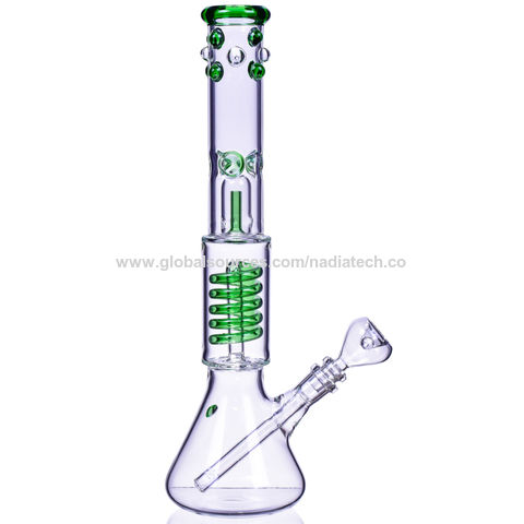 China 14" Marble accents spring recycler glass beaker bong on Global ...