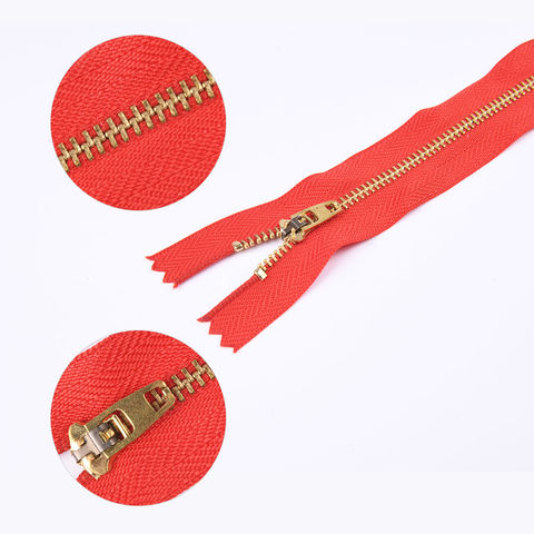 China Metal Zipper Wholesale Custom Double Lock Brass Close End Metal ...