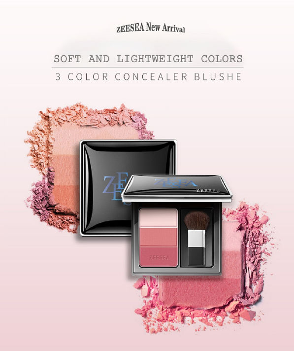 Three color blush,makeup,cosmetics, zeesea blush three color blush make ...