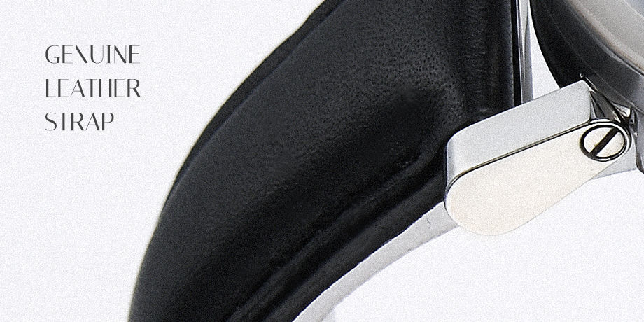 SWITICK 38mm Unisex Stainless Steel Quartz Analog Watch with Leather ...