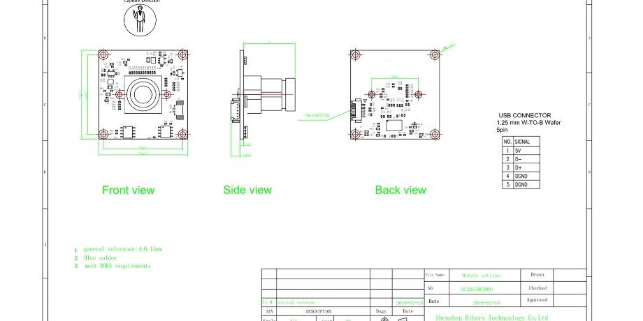 China Hihero Technology CMOS camera modules 5-mega USB UVC High pixel ...