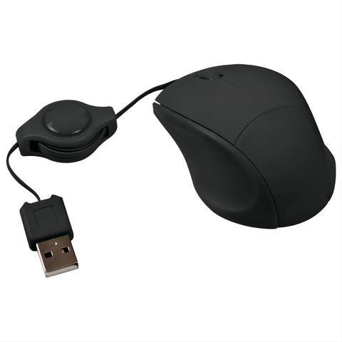 China Mini Retractable Cable USB Optical Mouse with Colorful Shield ...