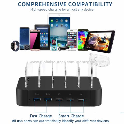 China New 5 USB port cell phone charging station for universal use max ...