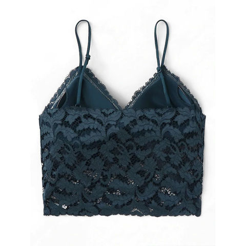 China Lace bra, transparent bra, longline bralette, solid color ...