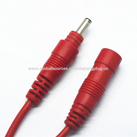 China Dc power cords, 3.5 * 1.1 mm red waterproof dc male to female ...
