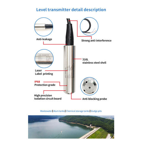 China Water immersion sensor water level sensor for deep well pumps on ...